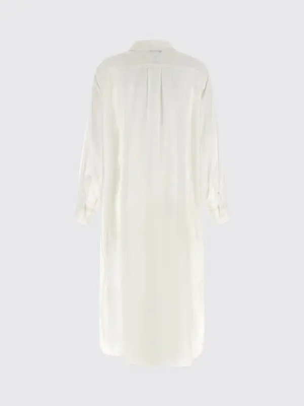 Polo Ralph Lauren Linen And Organic Cotton Midi Shirt Dress - White
