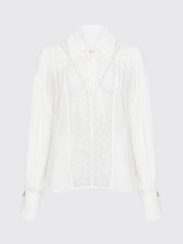 Patrizia Pepe Viscose Shirt With Lace Inserts