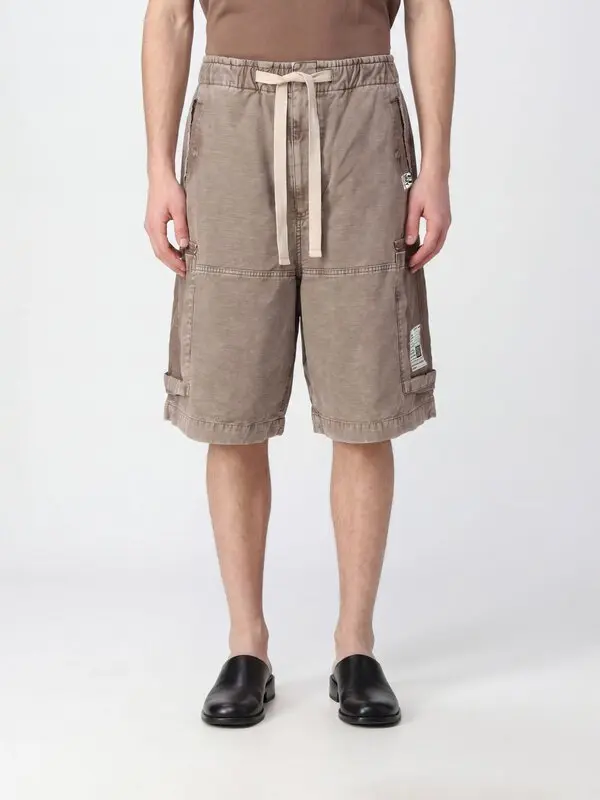 Mihara Yasuhiro Denim Cargo Shorts With Drawstring Waistband