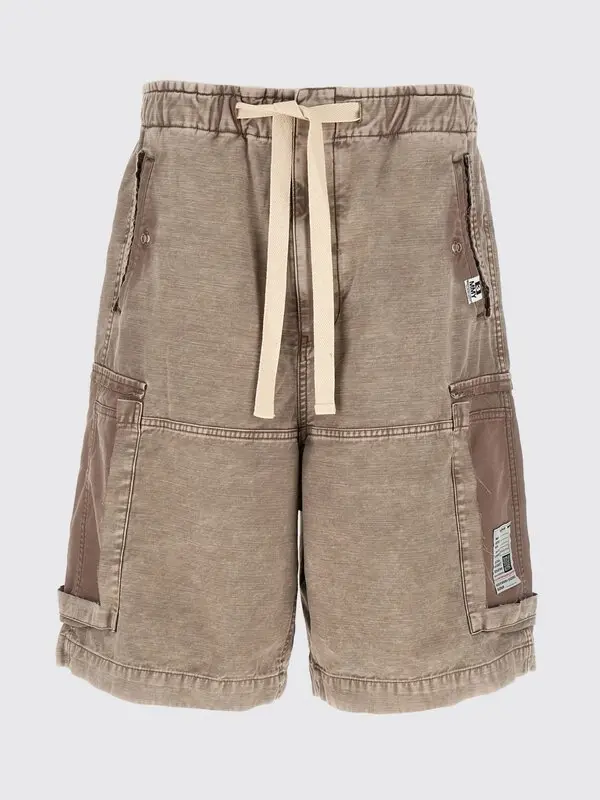 Mihara Yasuhiro Denim Cargo Shorts With Drawstring Waistband