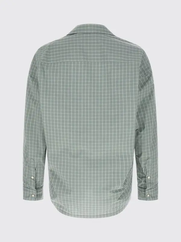 Mihara Yasuhiro Check Cotton Shirt With Cuban Collar And Asymmetric Hem