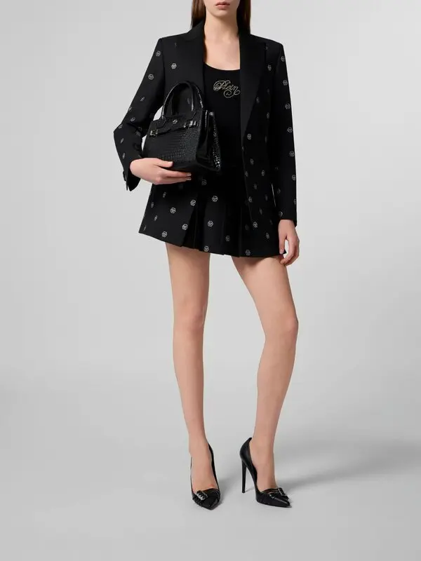 Philipp Plein Single-breasted Blazer With Rhinestone Embellishments
