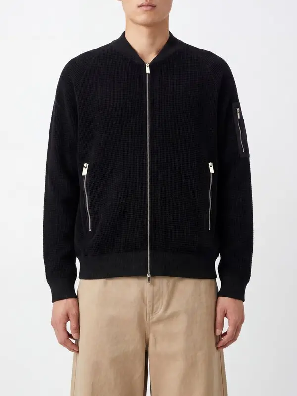 TATRAS Cotton Blend Bomber Jacket With Zip Closure And Dropped Shoulders - Black
