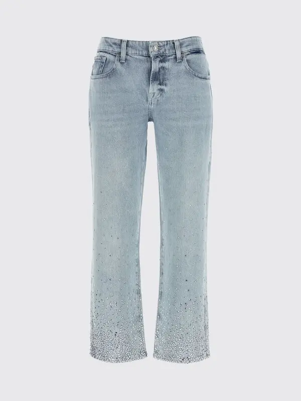 7 For All Mankind Calie High-waisted Straight Jeans With Rhinestones