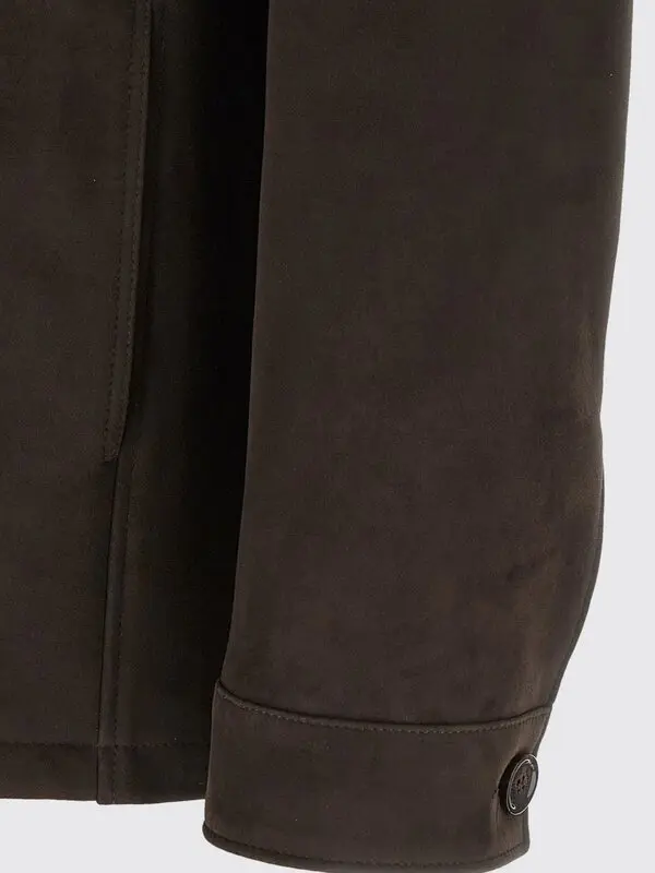 MOORER Suede Lambskin Leather Shirt Jacket With Patch Pockets