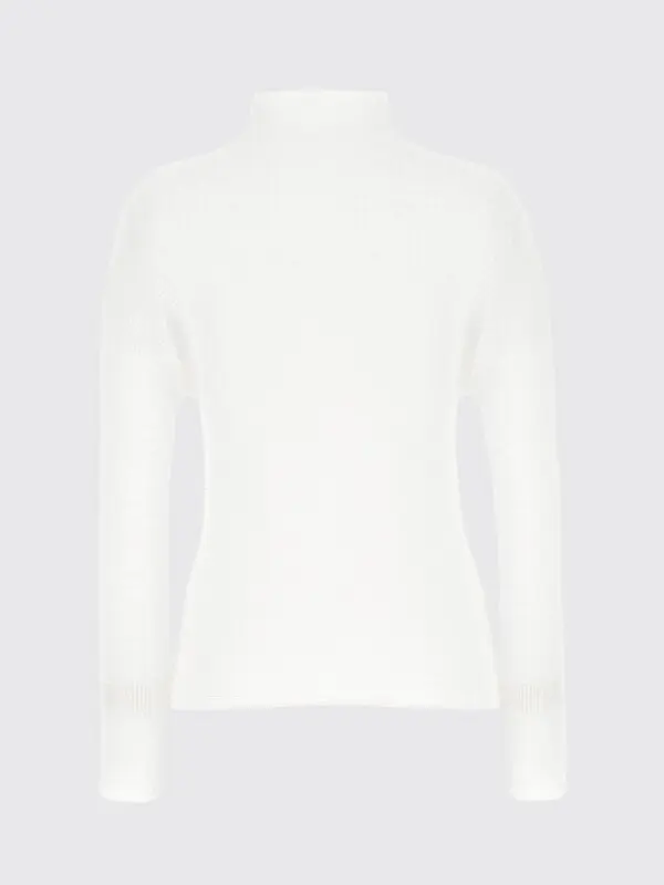 Issey Miyake Pleated Long Sleeve Slim Fit Polo Neck Top - White