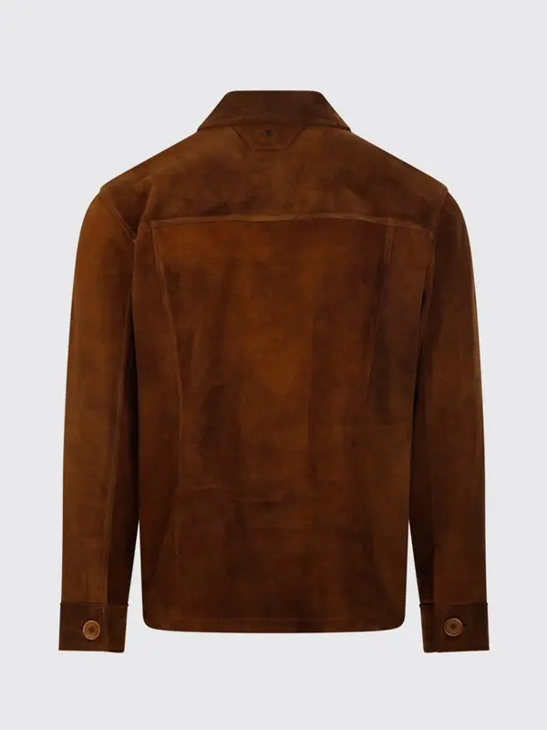 SALVATORE SANTORO Suede Shirt Jacket With Patch Pockets