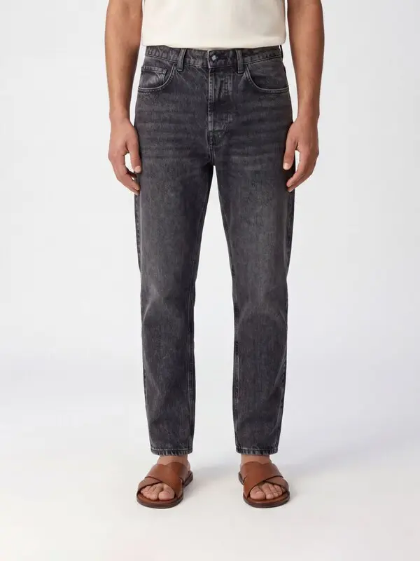 AMISH SUPPLIES Mid-rise Straight-leg Stretch-denim Jeans - Black