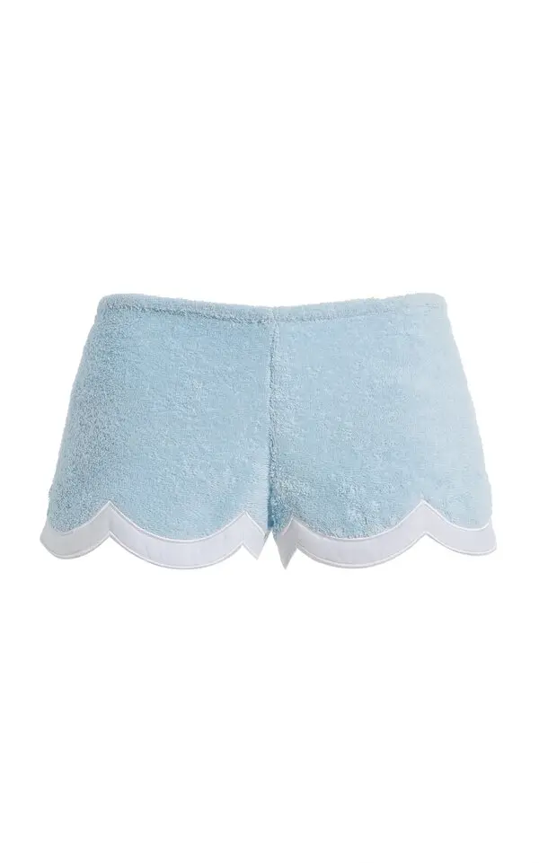 La Veste Exclusive Waves Cotton Mini Shorts - Blue
