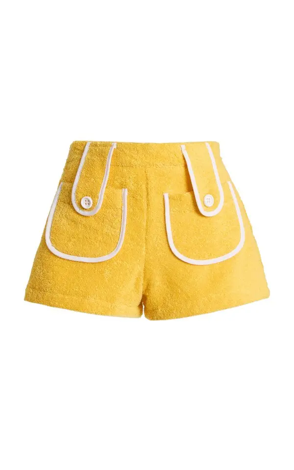 La Veste Carambola Cotton Terry Shorts - Yellow