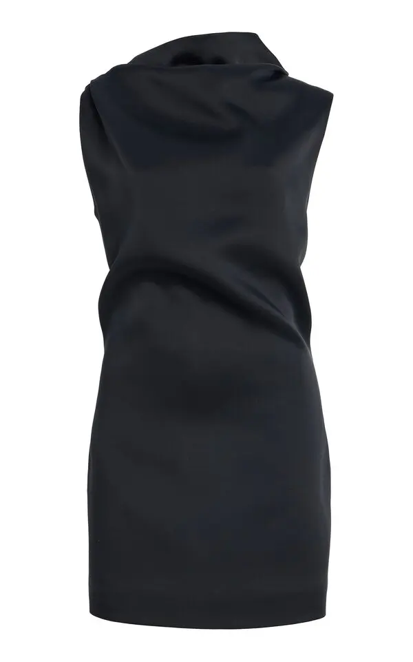 Khaite Astor Satin Mini Dress - Black