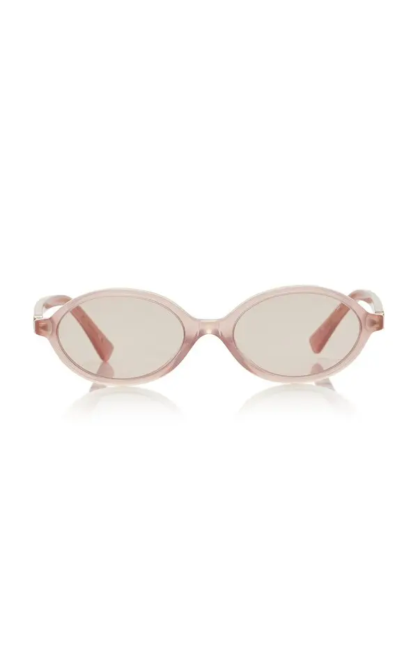 Miu Miu Oval Frame Acetate Sunglasses - Pink