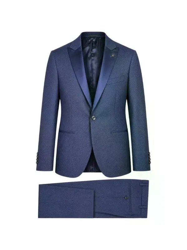 LUIGI BIANCHI MANTOVA Diamond-patterned Peak-lapel Suit