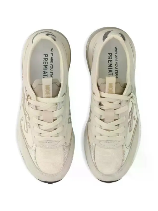 Premiata Moerund 8080 Panelled Logo-patch Sneakers - Neutrals