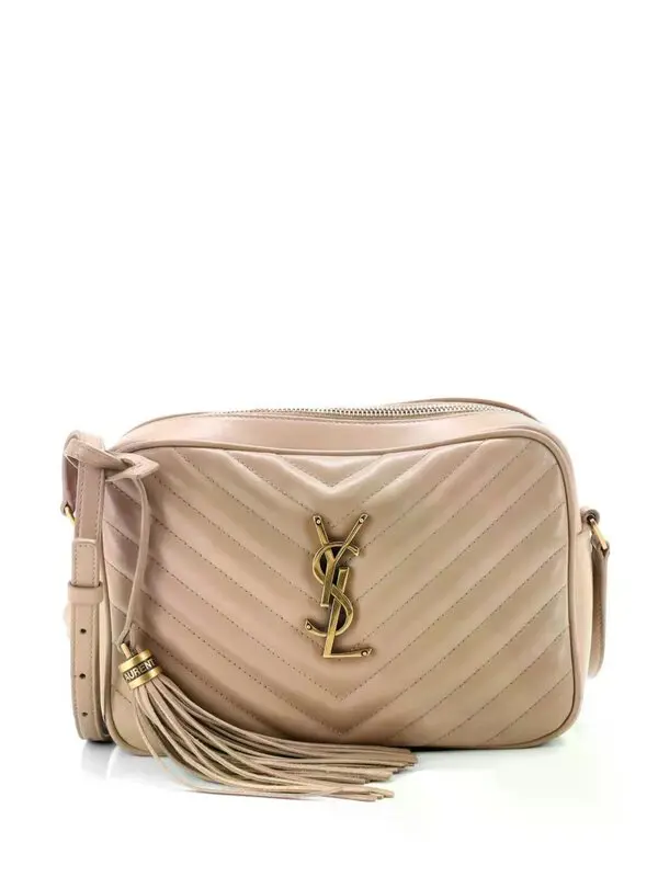 Saint Laurent Lou Camera Bag Matelassé Chevron Leather Small Crossbody Bag - Neutrals