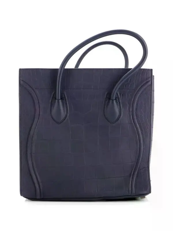 Celine Medium Phantom Tote Bag Crocodile Embossed Leather - Blue