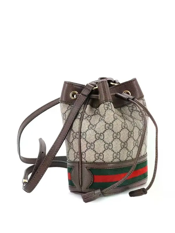 Gucci Ophidia Gg Coated Canvas Mini Bucket Bag - Brown