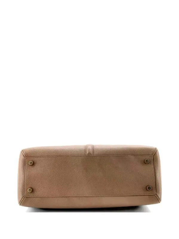 Celine 16 Top Handle Bag Grained Calfskin Medium Shoulder Bag - Brown