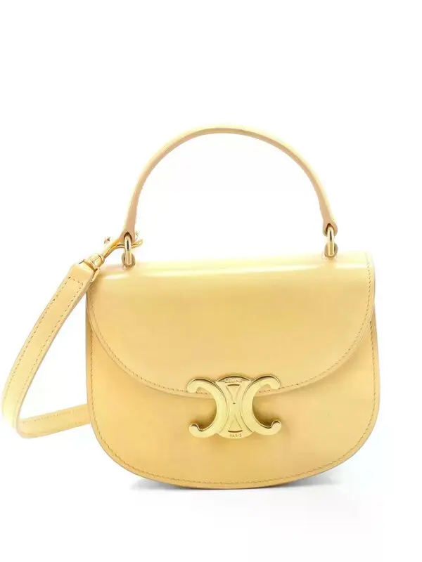 Celine Triomphe Besace Clea Leather Mini Satchel - Yellow