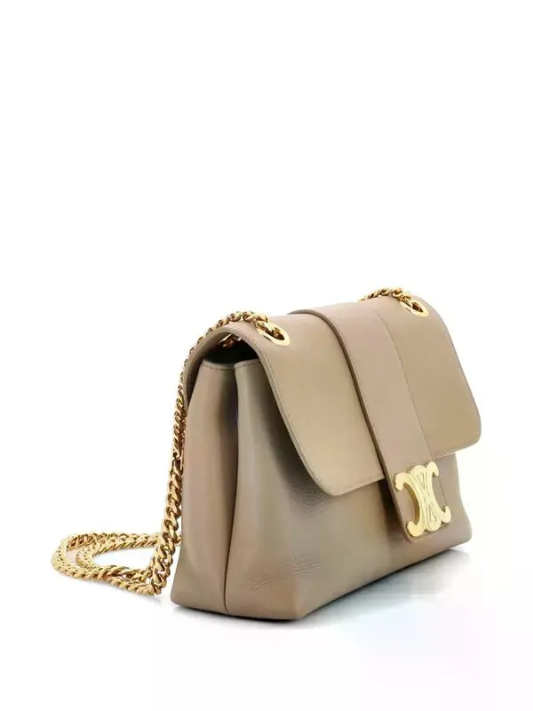Celine Victoire Flap Leather Teen Shoulder Bag - Neutrals