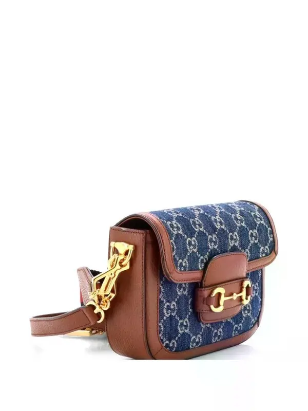 Gucci Horsebit 1955 Gg Denim Mini Shoulder Bag