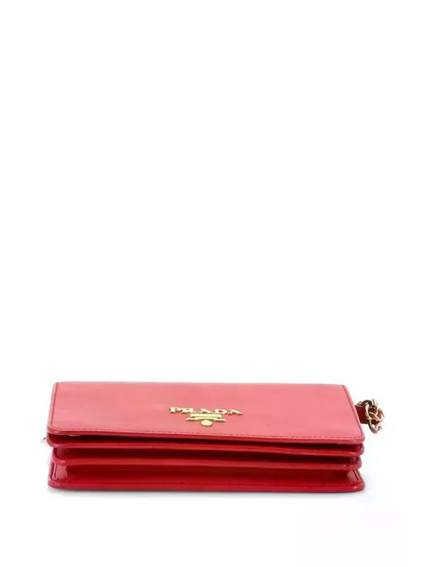 Prada Saffiano Leather Chain Wallet Crossbody Bag