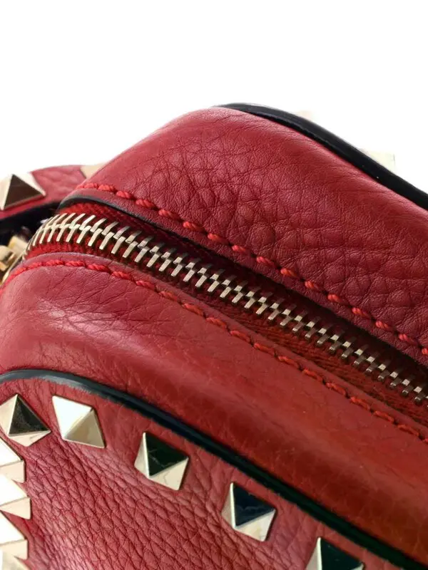 Valentino Garavani Rockstud Camera Leather Crossbody Bag - Red