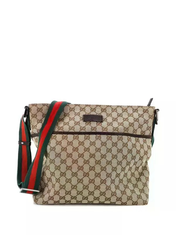 Gucci Gg Canvas Web Messenger Crossbody Bag