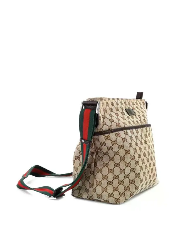 Gucci Gg Canvas Web Messenger Crossbody Bag