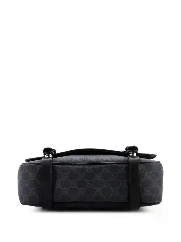 Gucci Gg Coated Canvas Leather Messenger Bag