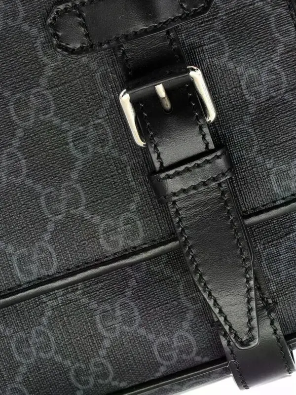 Gucci Gg Coated Canvas Leather Messenger Bag