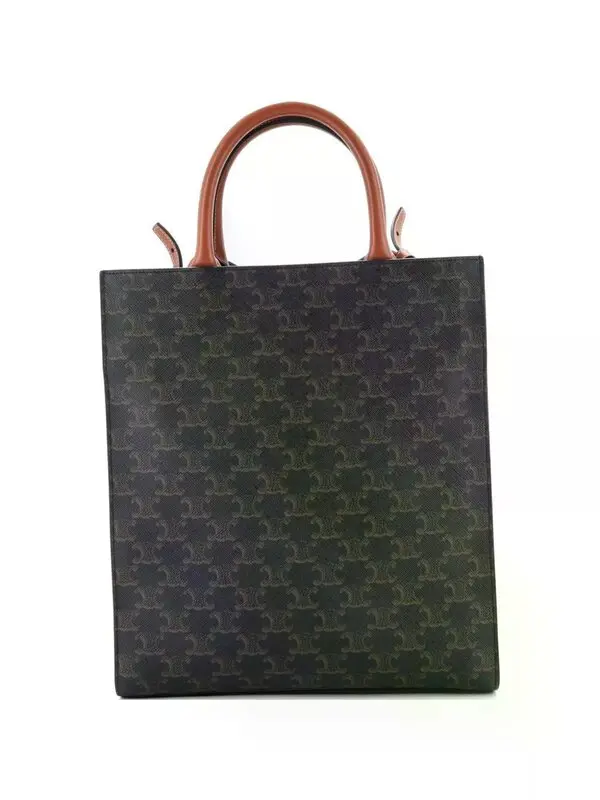 Celine Vertical Cabas Triomphe Coated Canvas Small Tote Bag - Brown