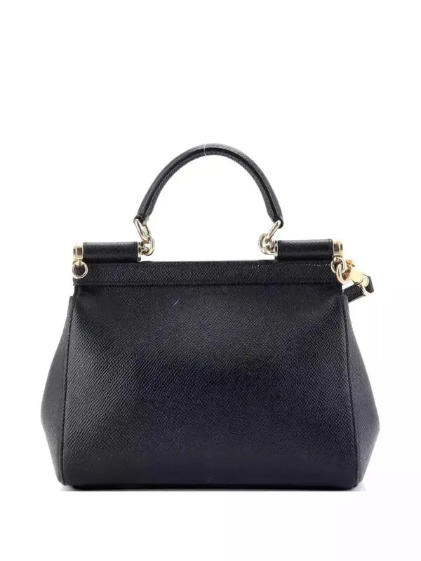 Dolce & Gabbana Miss Sicily Small Leather Satchel Bag - Black