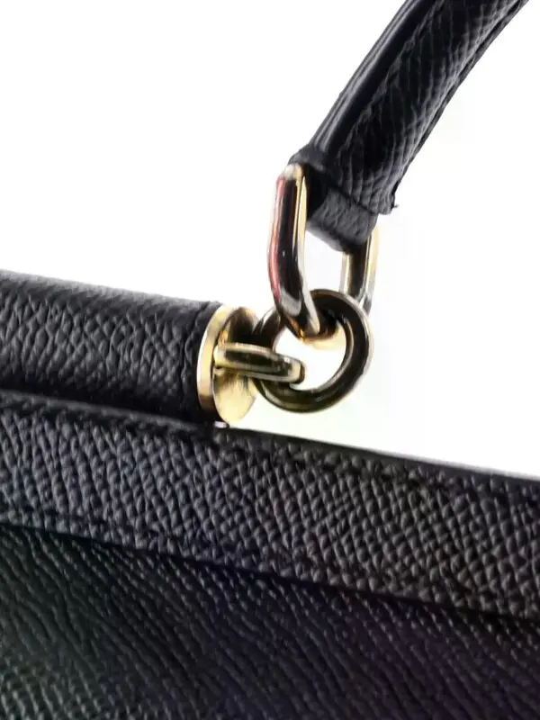 Dolce & Gabbana Miss Sicily Small Leather Satchel Bag - Black