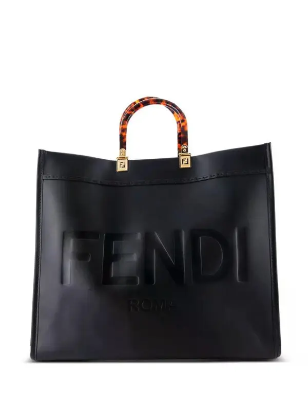 Fendi Sunshine Shopper Large Tote Bag - Black