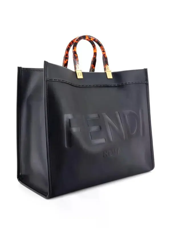 Fendi Sunshine Shopper Large Tote Bag - Black