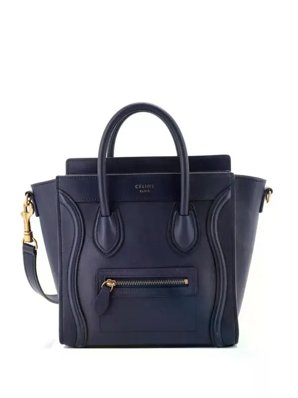 Celine Luggage Bag Smooth Leather Nano Crossbody Bag - Blue