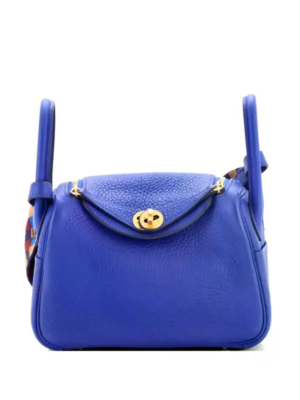 Hermès Lindy Quadrille Bag In Clemence Leather With Canvas