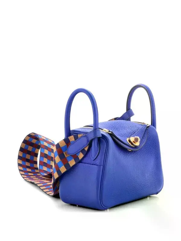 Hermès Lindy Quadrille Bag In Clemence Leather With Canvas