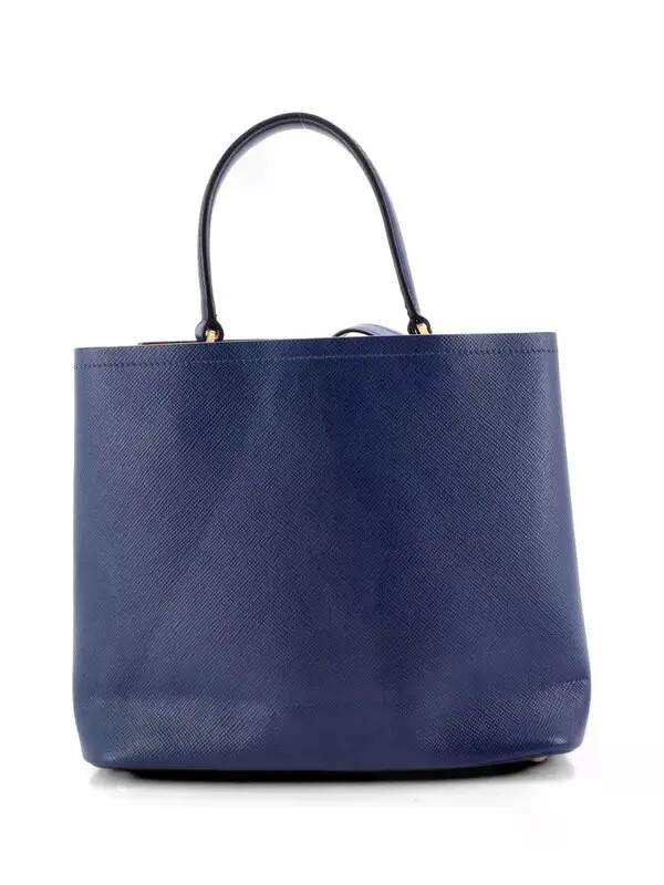 Prada Panier Saffiano Leather Large Bucket Bag - Blue