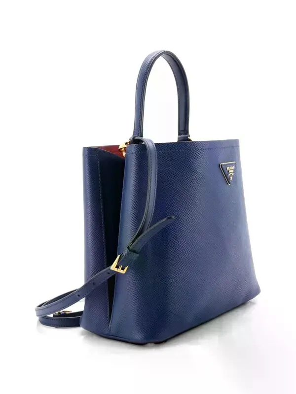 Prada Panier Saffiano Leather Large Bucket Bag - Blue