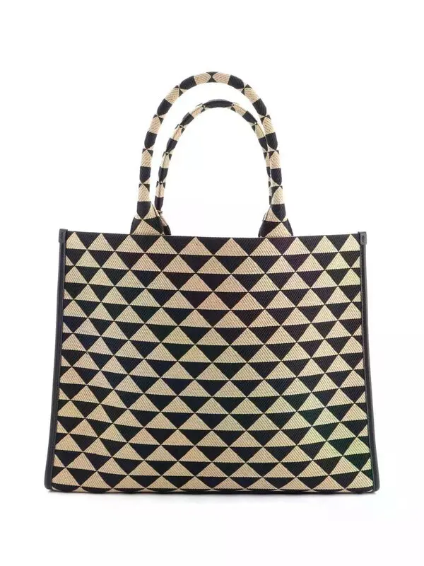 Prada Symbole Shopper Jacquard Large Tote Bag - Black