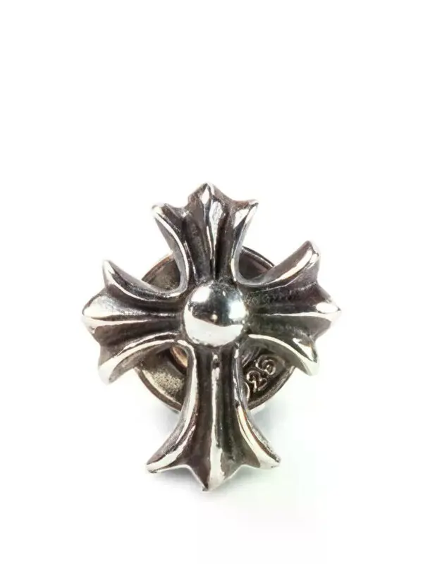 Chrome Hearts Tone Cross Motif Stud Earring - Silver