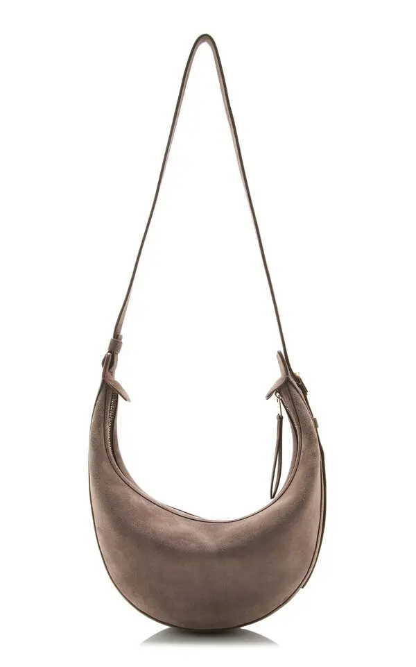 Khaite Augustina Small Suede Crossbody Bag - Neutral