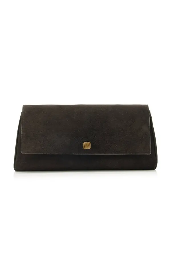 Khaite Audrey Suede Clutch - Brown