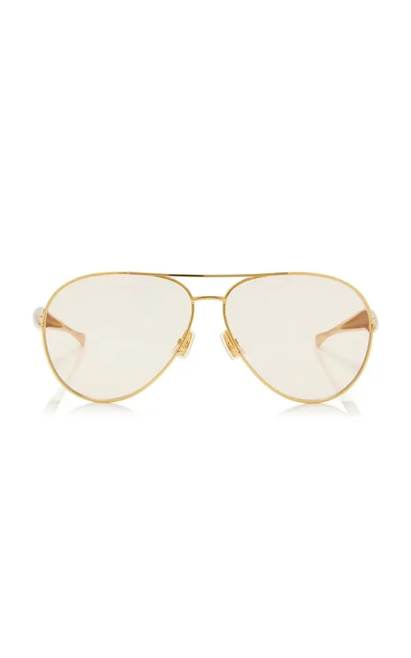 Bottega Veneta Sardine Aviator Sunglasses - Brown