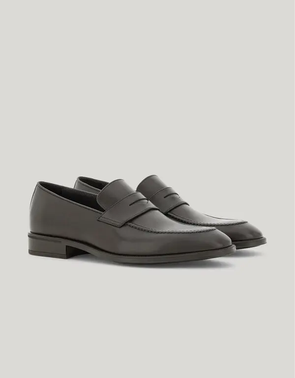 Canali Calfskin Penny Loafers