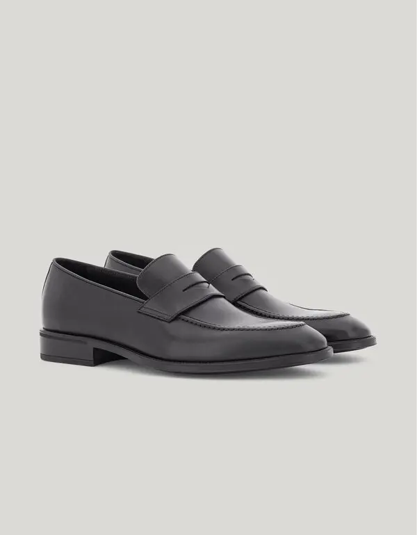 Canali Calfskin Penny Loafers