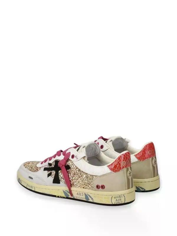 Premiata Bskt Clayd 8166 Glitter Detail Panelled Sneakers - Gold