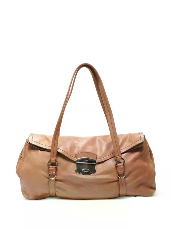 Prada Push-lock Shoulder Bag - Brown